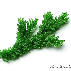 PDF Pattern - Beaded Pine Branch With Cones, Seed Bead Weaving Tutorial ...