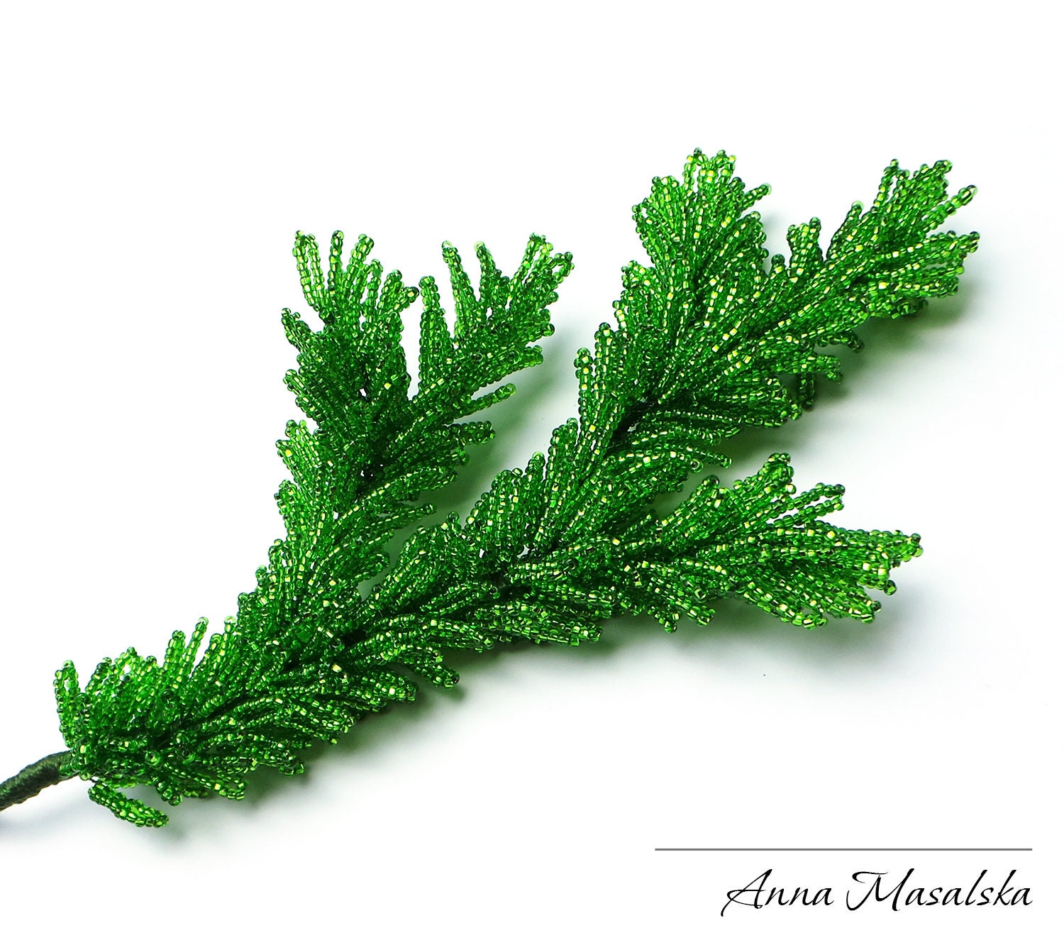 PDF Pattern Beaded Pine Branch With Cones, Seed Bead Weaving Tutorial ...