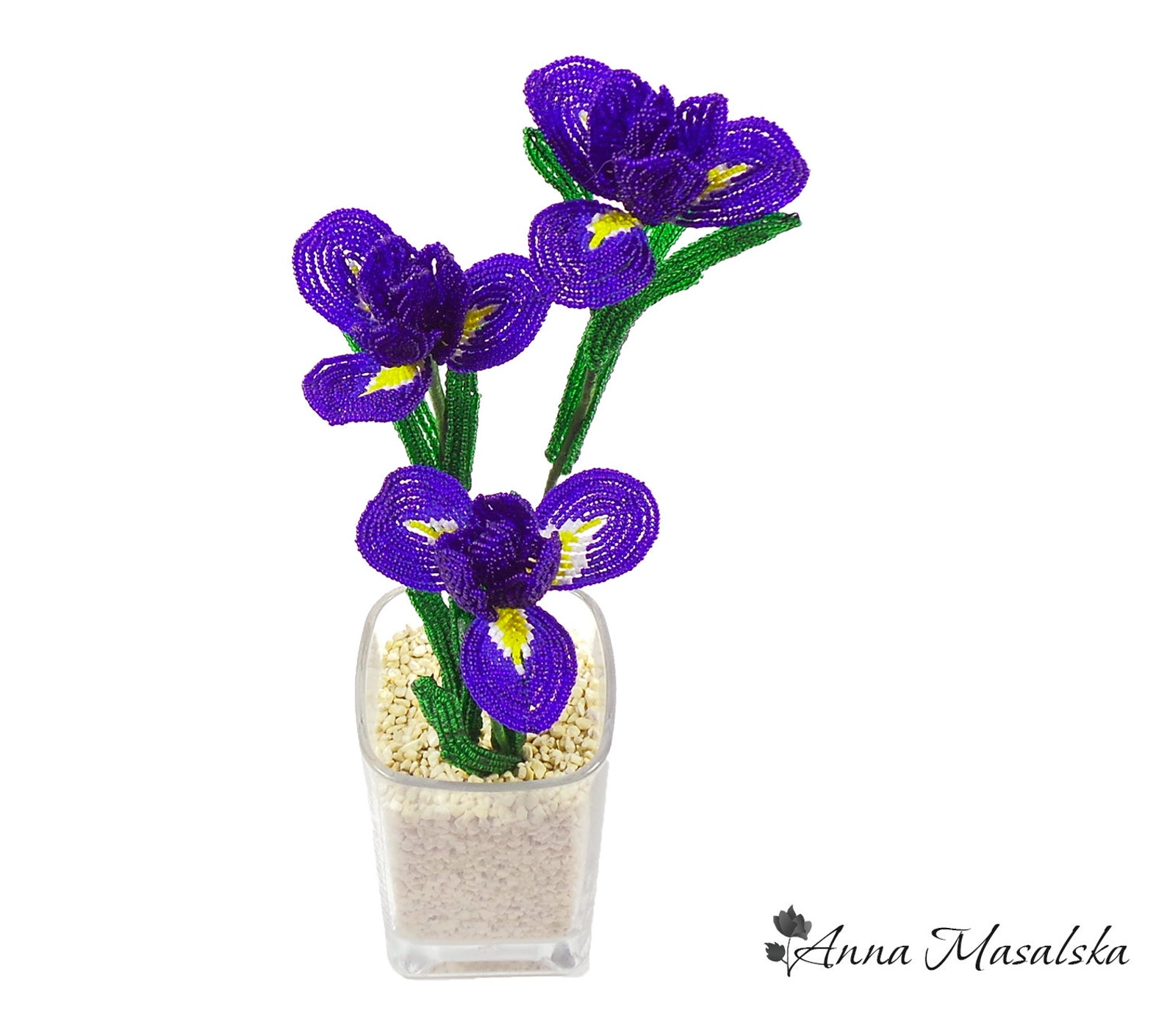 PDF PATTERN - French Beaded Iris, French Beaded Flowers, Beaded Flower ...