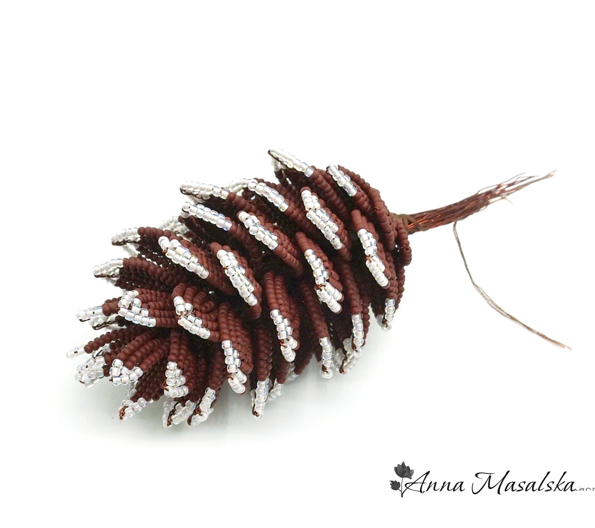 PDF Pattern - Christmas Pine Cone, French Beaded Pine Cone, Seed Bead ...