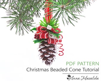 PDF Pattern Christmas Beaded Tree, Seed Bead Weaving Tutorial ...