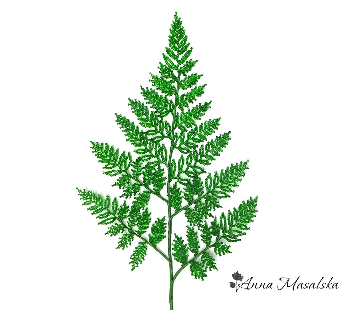 PDF Patterns - Beaded Fern, Beaded Flowers and Leaves, Green Leaf ...