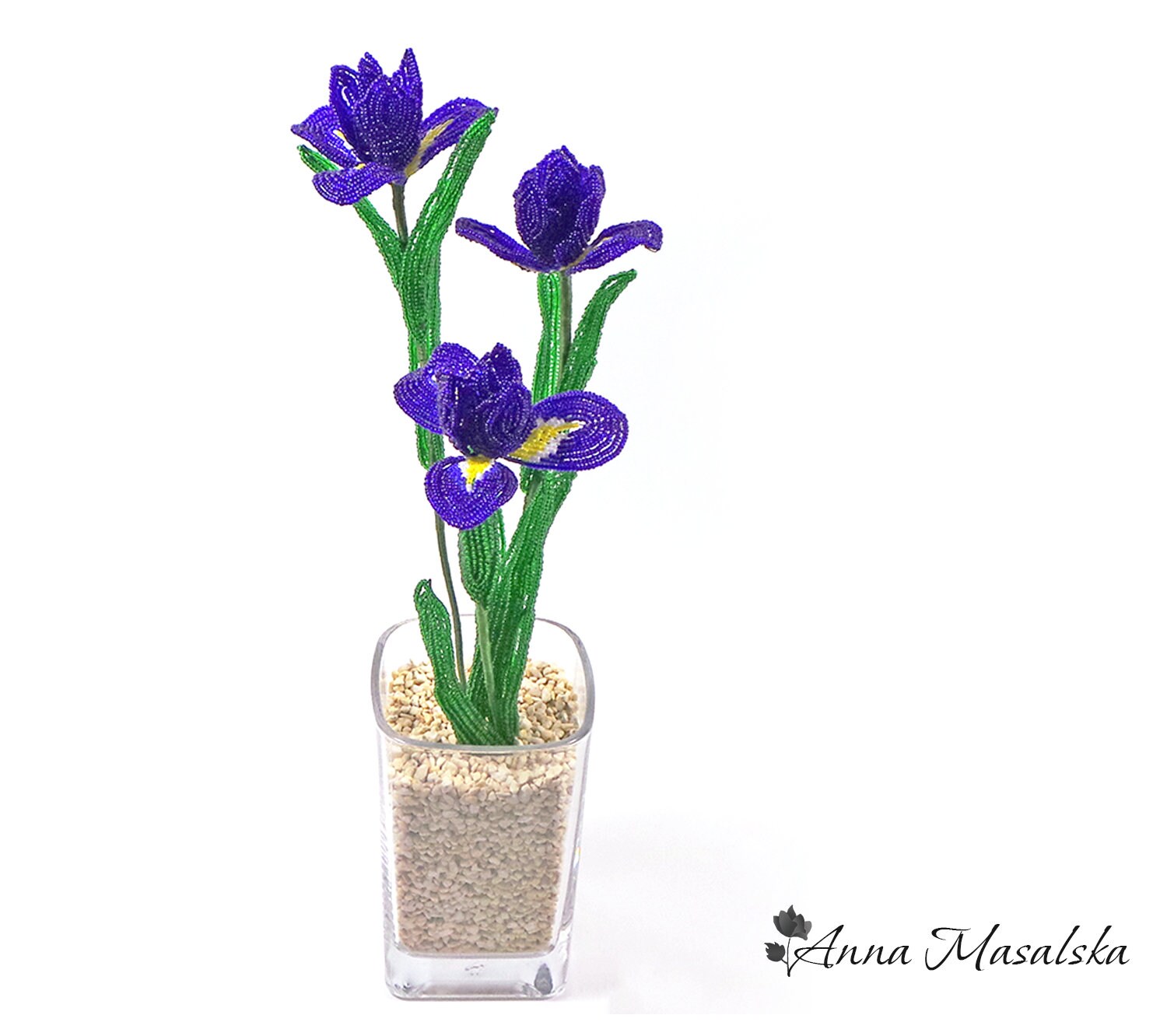 PDF PATTERN - French Beaded Iris, French Beaded Flowers, Beaded Flower ...