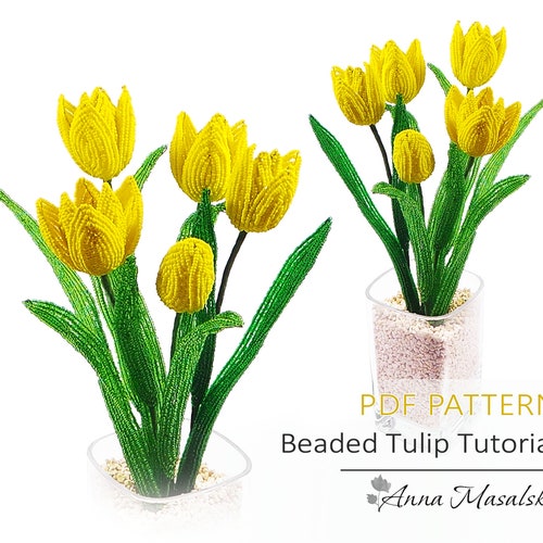 PDF PATTERN French Beaded Tulip French Beaded Flowers - Etsy