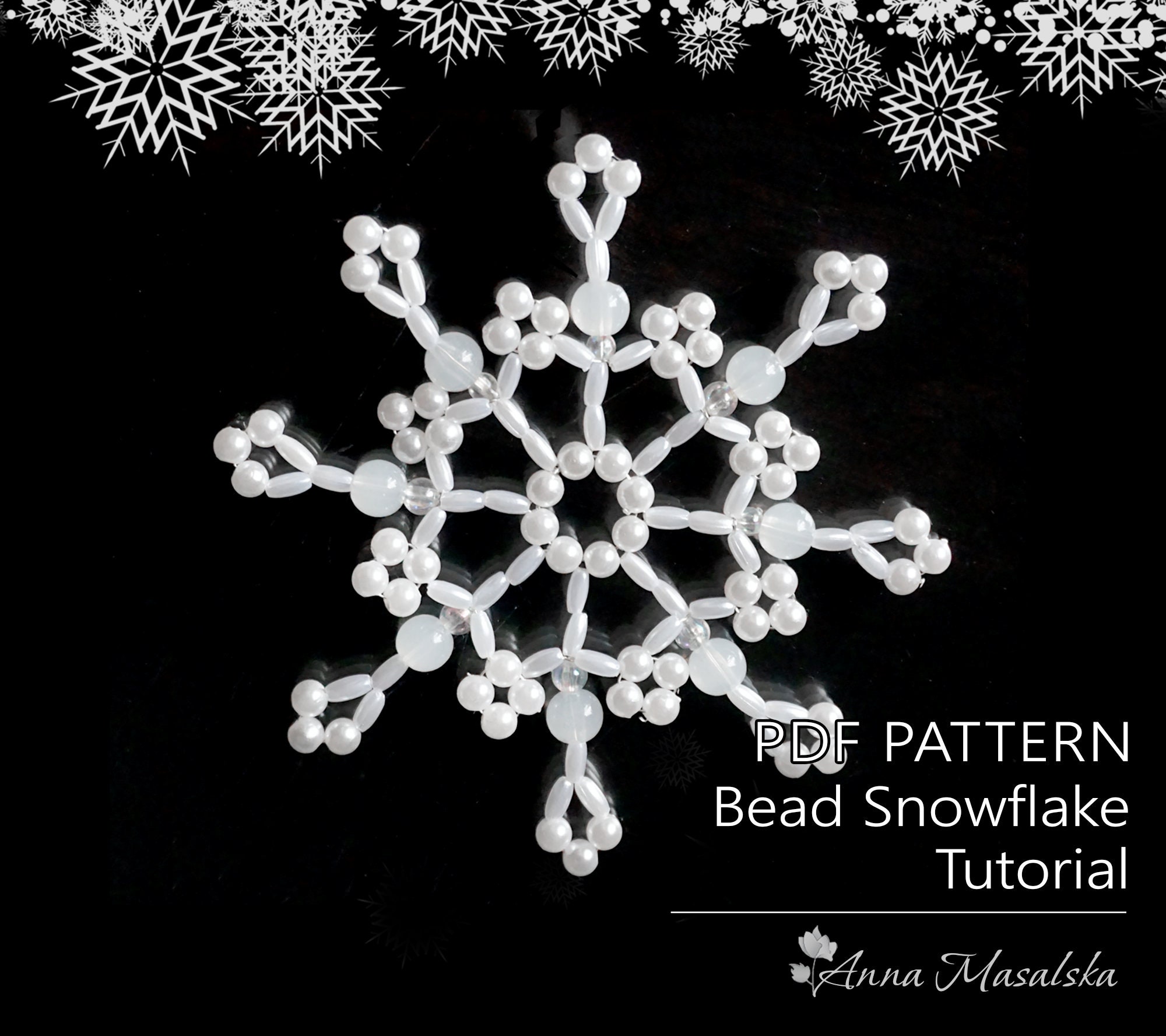 PDF Patterns - Bead Snowflake, Snowflake Ornament, Beaded Ornament ...