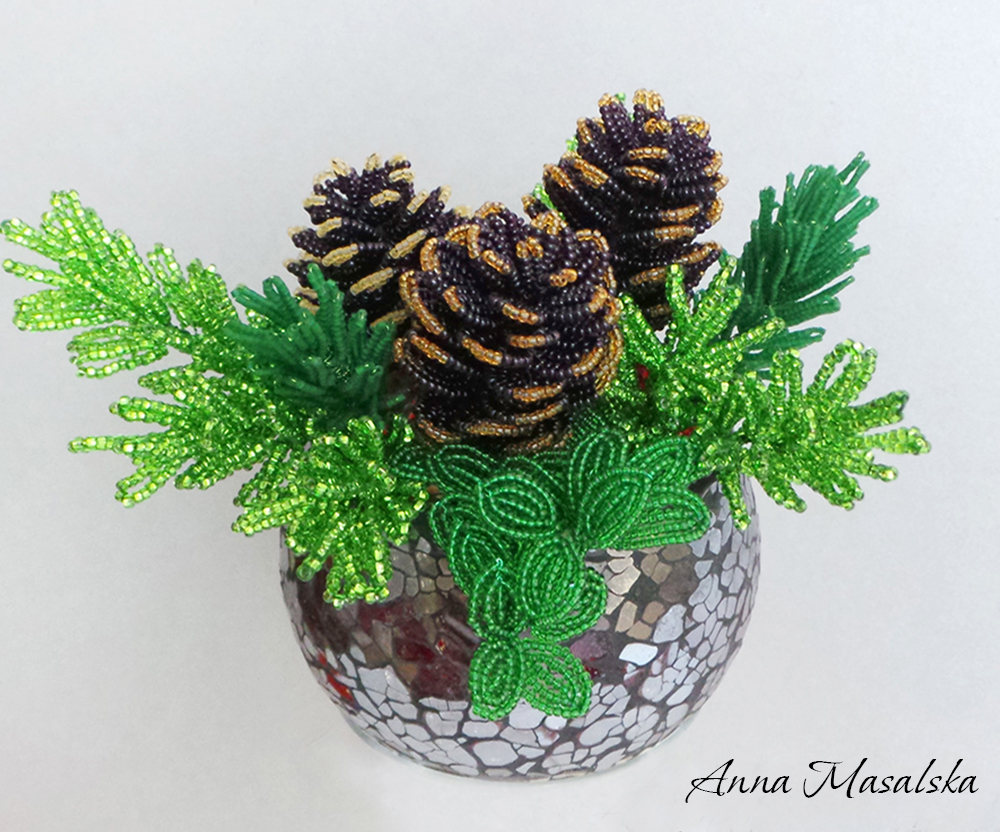 PDF Pattern French Beaded Pine Cone Seed Bead Weaving Home - Etsy