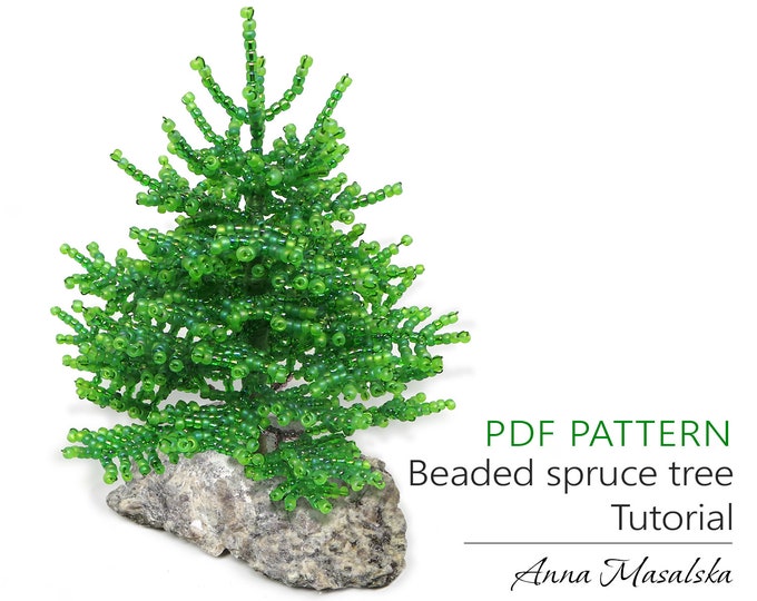 PDF Pattern Christmas Beaded Tree, Seed Bead Weaving Tutorial ...