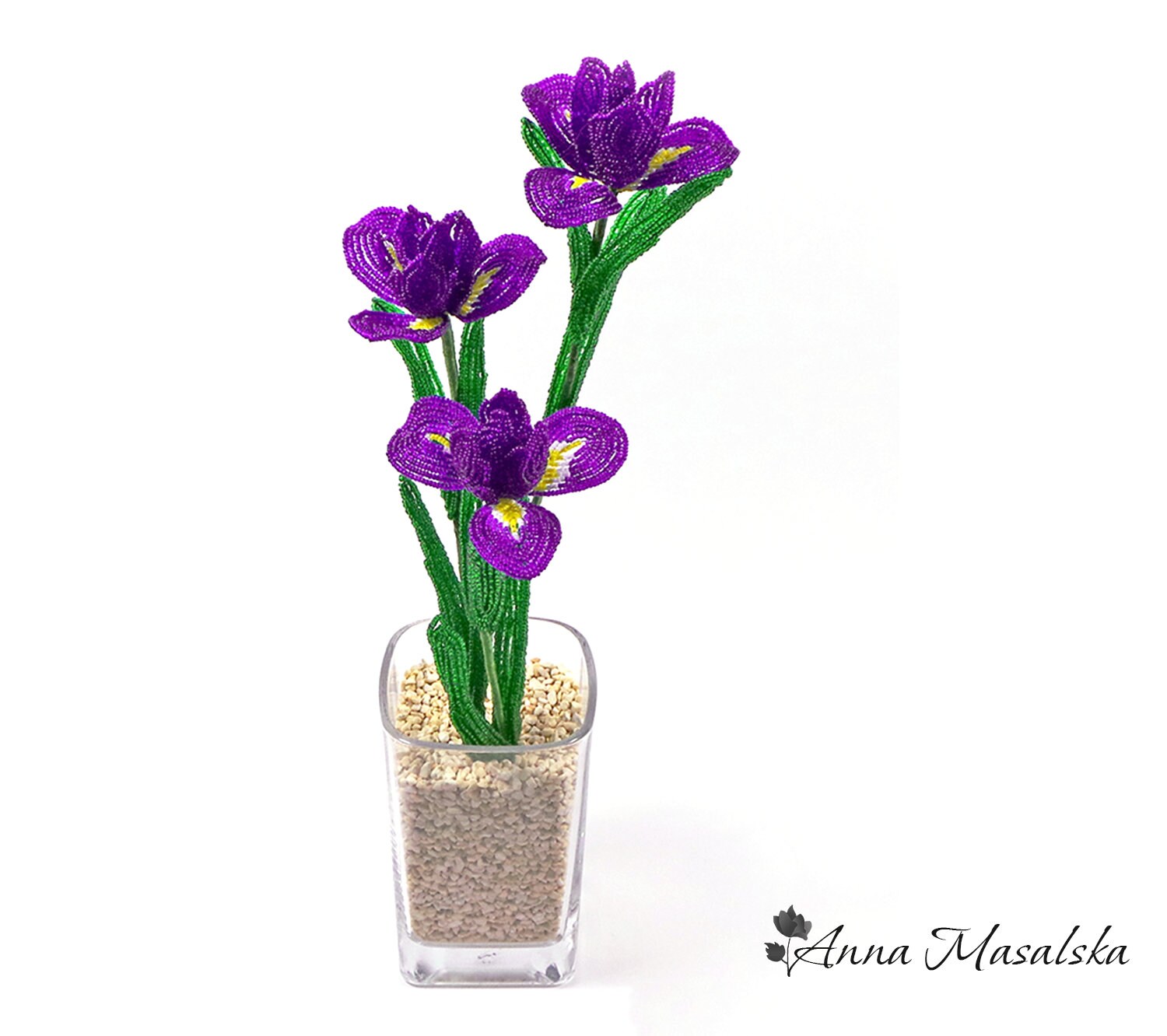 PDF PATTERN - French Beaded Iris, French Beaded Flowers, Beaded Flower ...