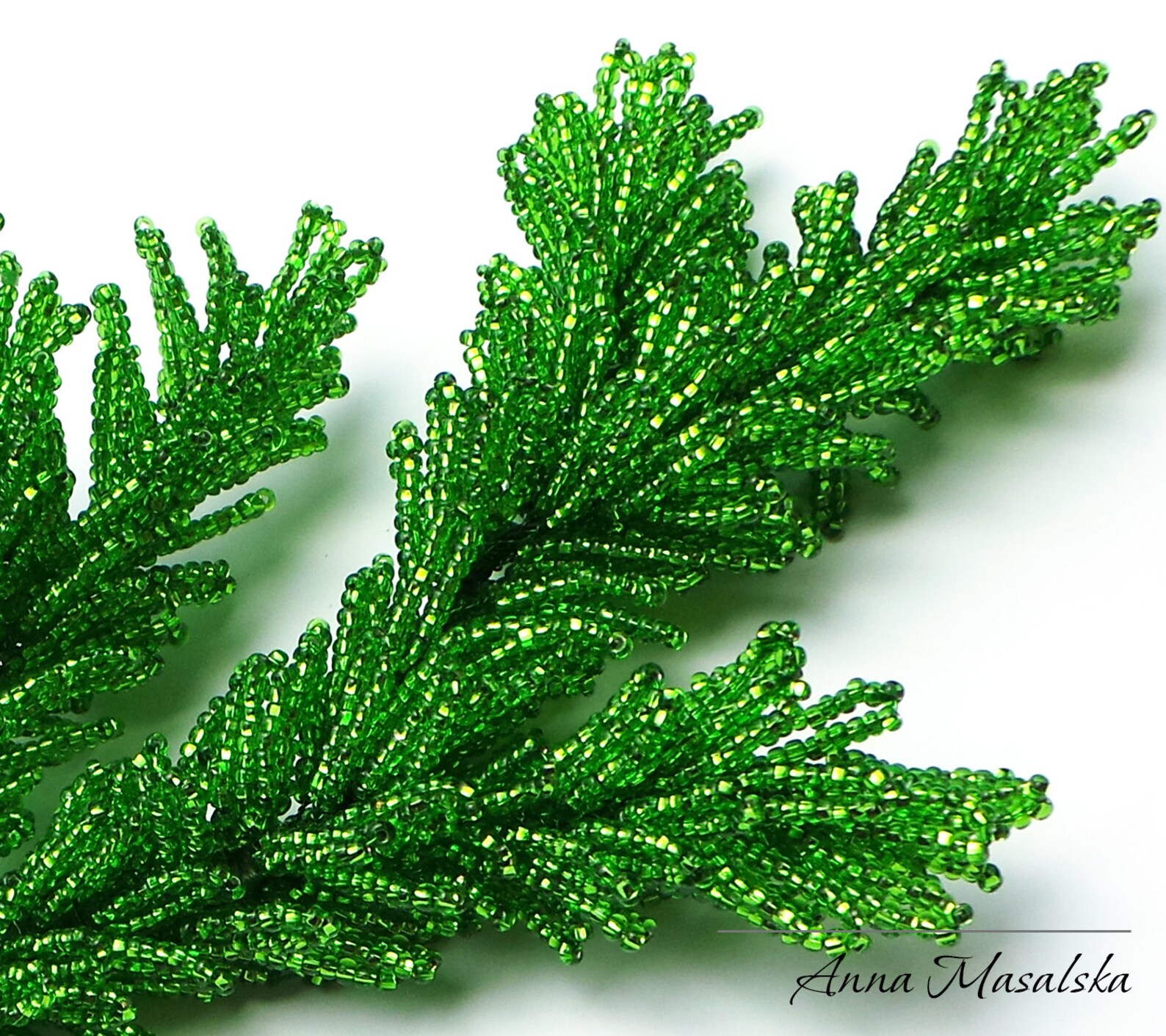 PDF Pattern Beaded Pine Branch With Cones, Seed Bead Weaving Tutorial ...