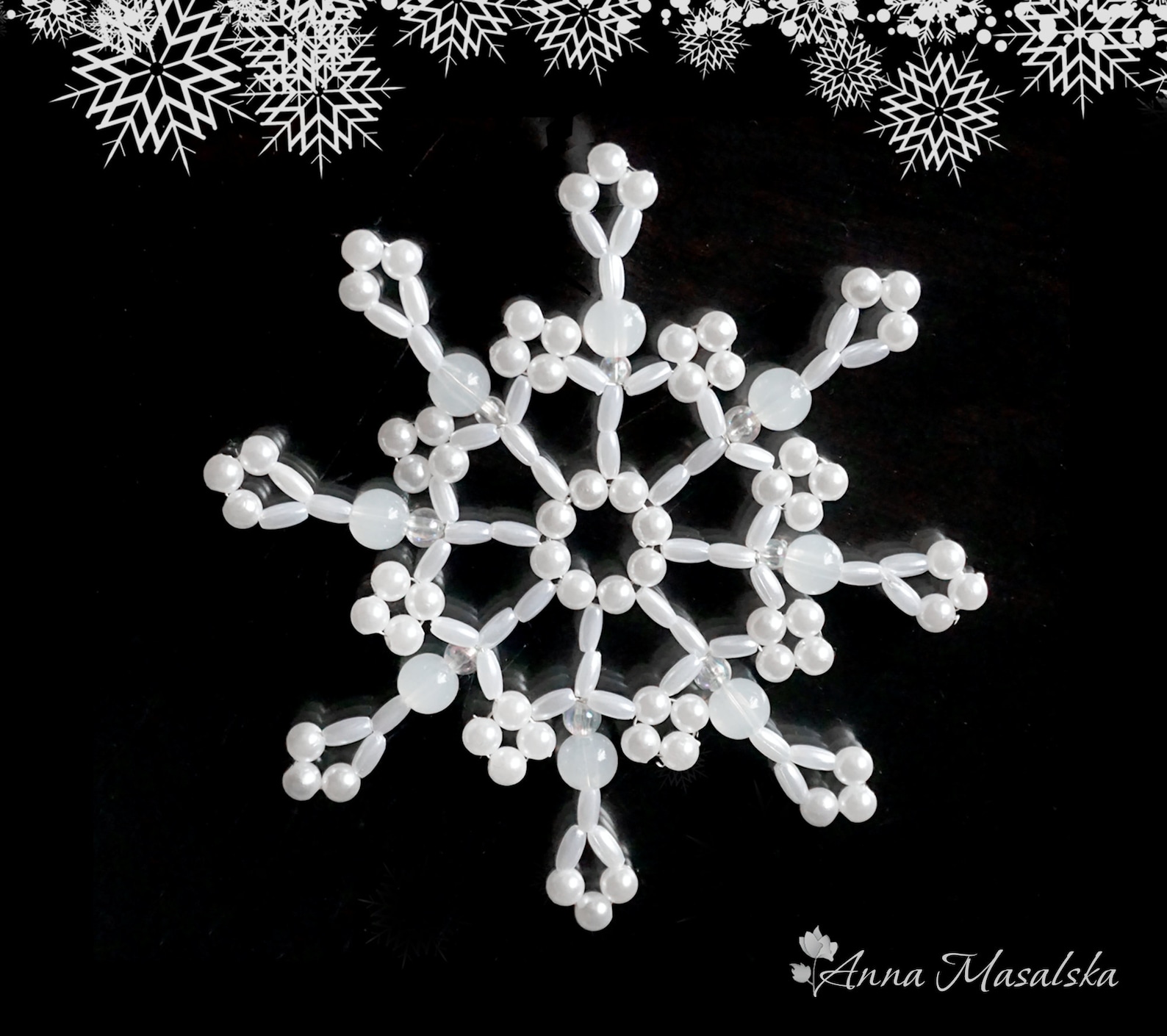 PDF Patterns - Bead Snowflake, Snowflake Ornament, Beaded Ornament ...
