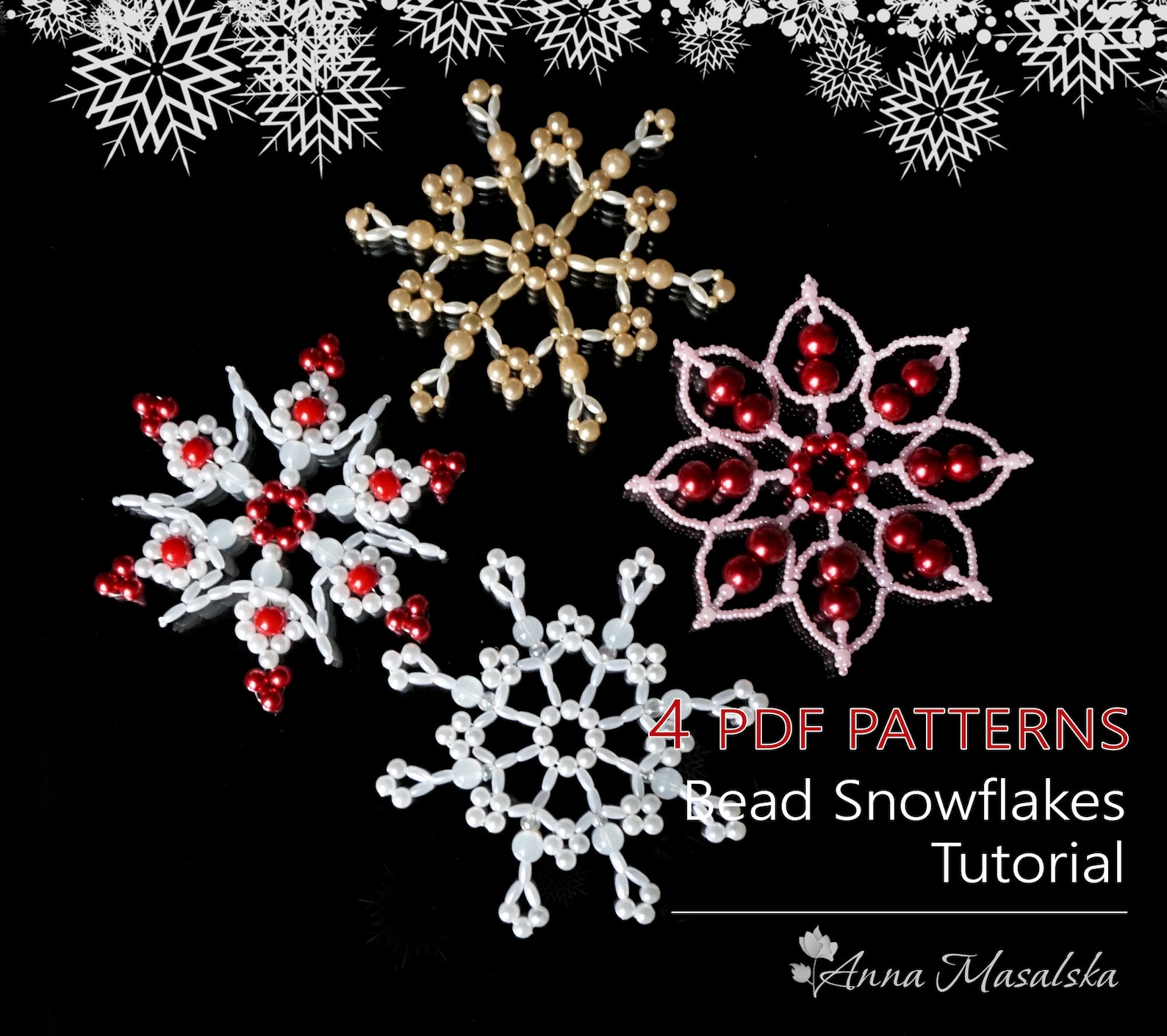 PDF Patterns - Christmas Decoration, Bead Snowflakes, Beaded Ornaments ...