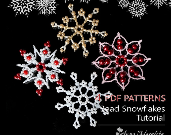 PDF Patterns - Christmas Decoration, Bead Snowflakes, Beaded Ornaments ...