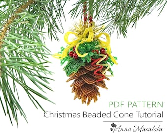 PDF Pattern Christmas Beaded Tree, Seed Bead Weaving Tutorial ...