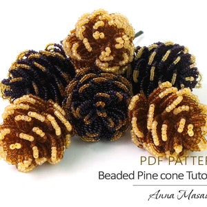 PDF Pattern French Beaded Pine Cone, Seed Bead Weaving, Home Décor ...