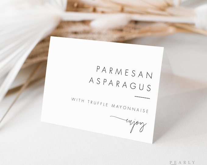 Menu Buffet Labels Food Tags Digital Design Size 4.8cm X 7cm Black and ...