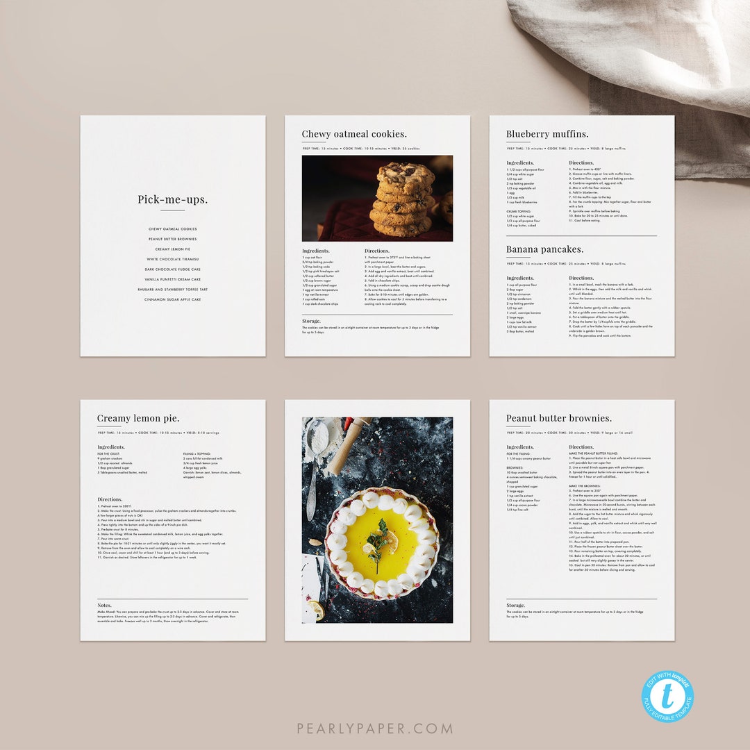 Personalized Recipe Template Download Recipe Bundle Editable Recipe ...