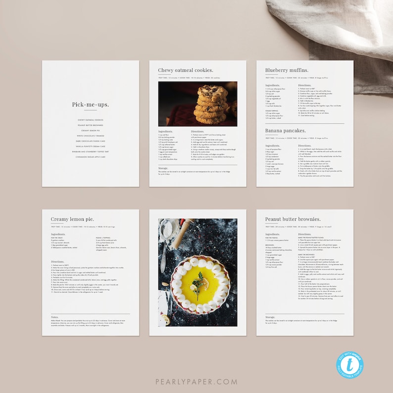Personalized Recipe Template Download Recipe Bundle Editable - Etsy