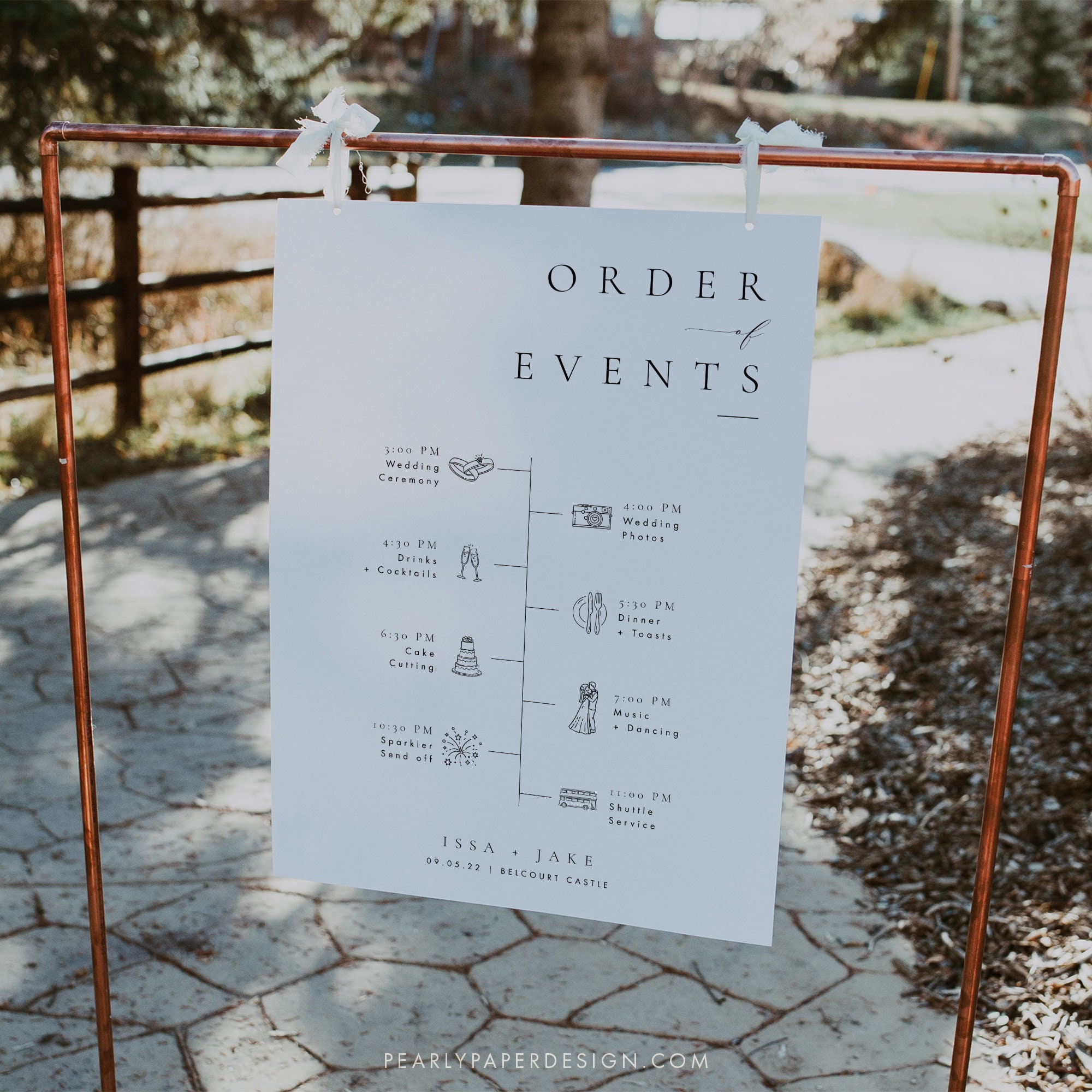 Elegant Order of Events Template Wedding Timeline Sign Modern Order of ...
