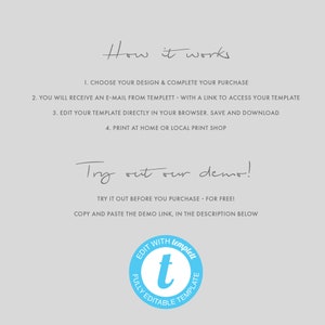 Details Card Template, Details Card Wedding Insert Printable Minimal ...