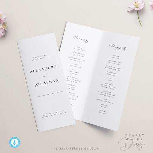 Wedding Program Booklet Wedding Ceremony Program Template | Etsy