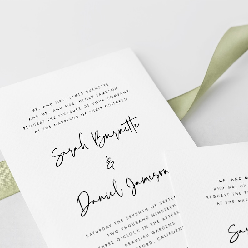 Wedding Invitation Template Modern Wedding invite Script | Etsy