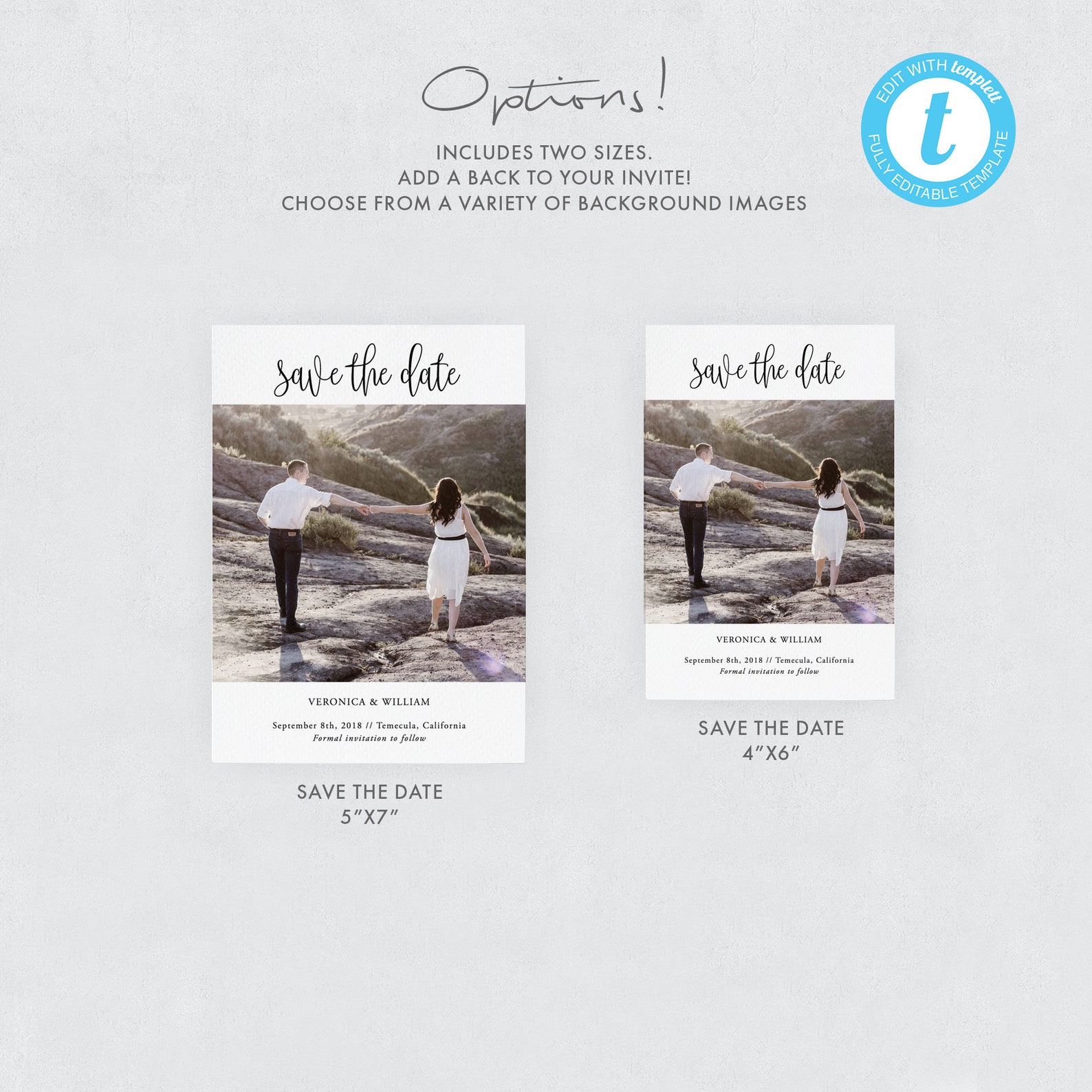 Photo Save the Date Printable Invitation Template, Templett, Simple ...