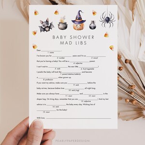 Baby Mad Libs Game Template, Halloween Baby Shower Game Mad Libs ...