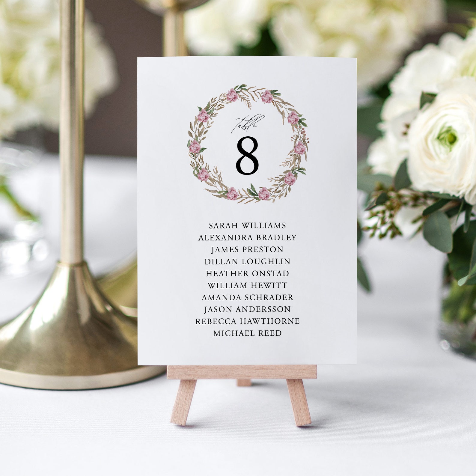 Editable Seating Chart Cards Template Floral Table Cards | Etsy