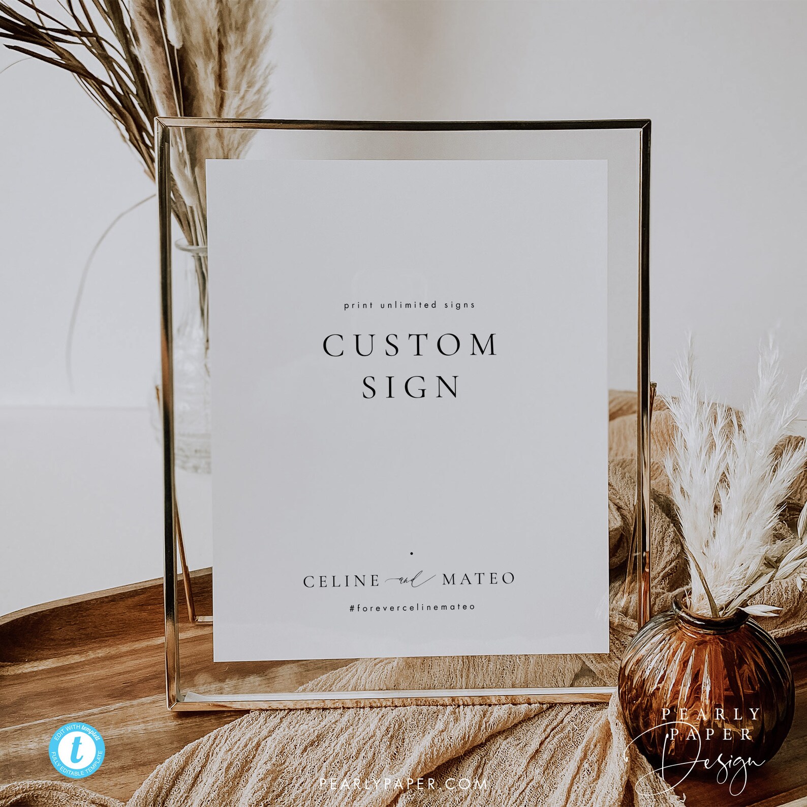 Printable Custom Sign Template Elegant Wedding Sign Printable - Etsy