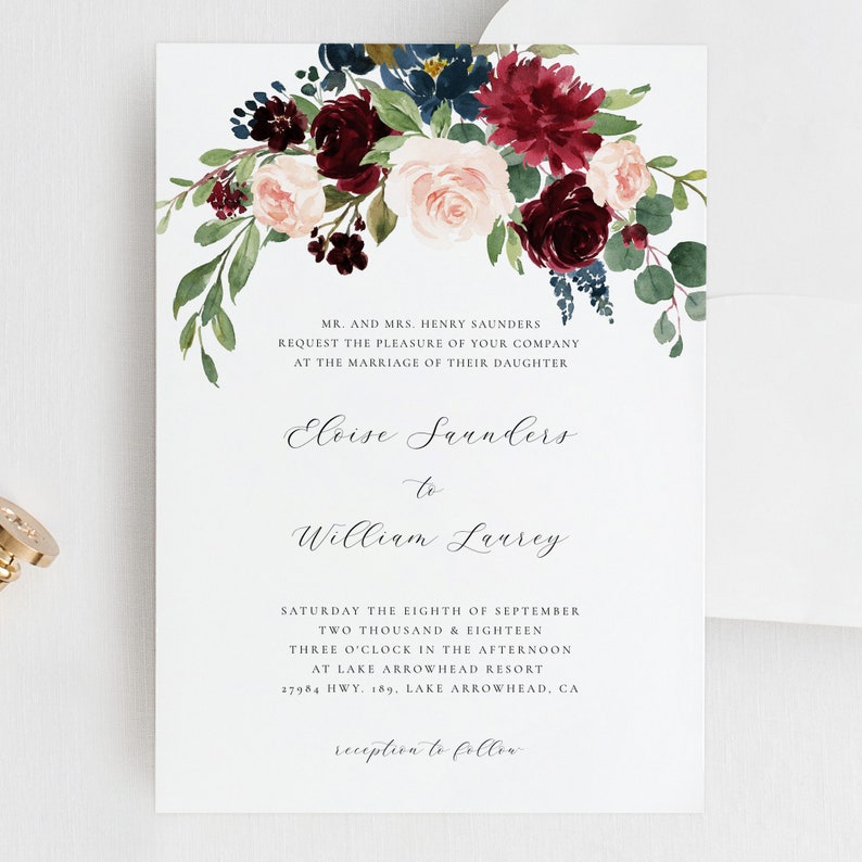 Wedding Invite Set DIY Wedding Invitation Boho Wedding Invite - Etsy