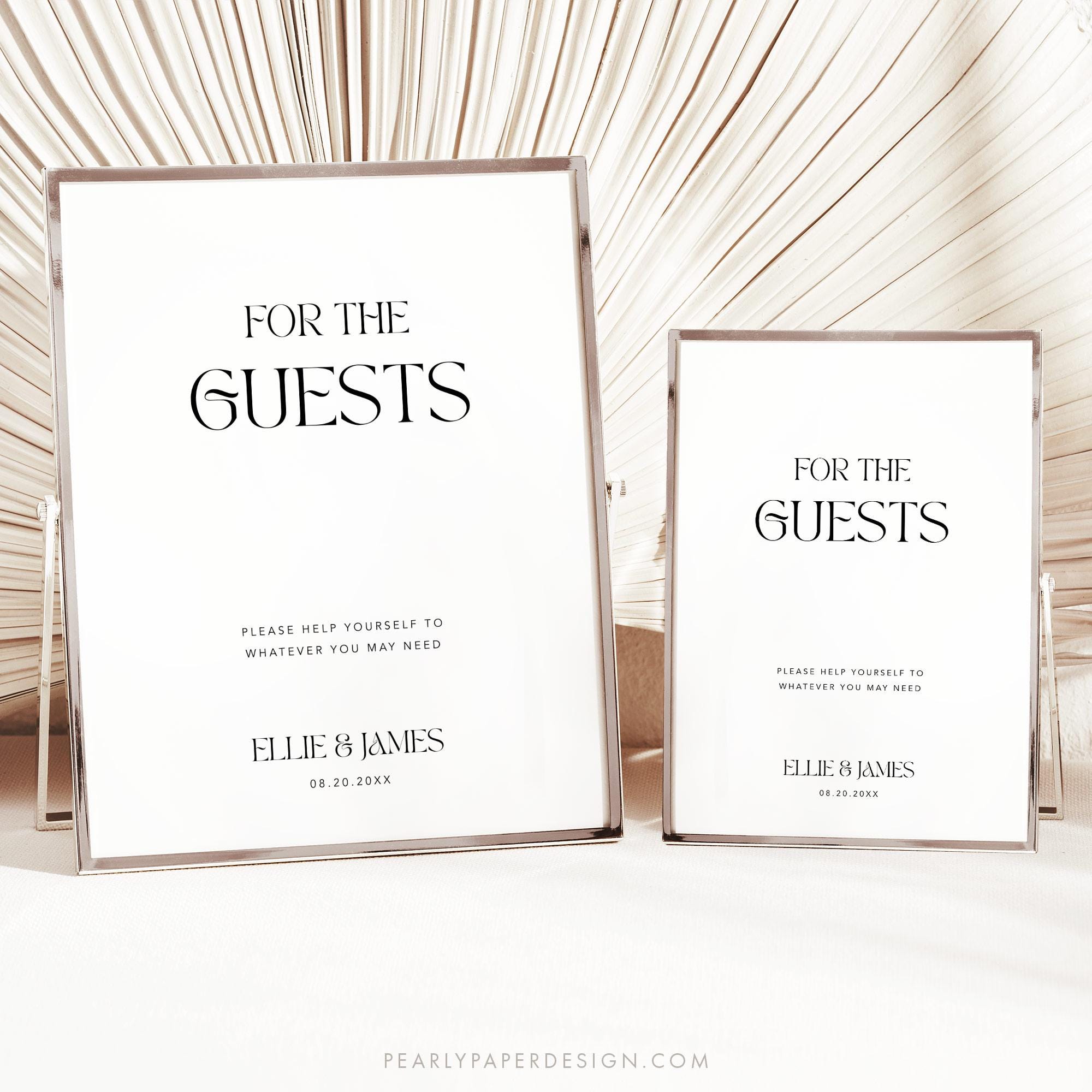 Modern Wedding Restroom Sign Template, Minimalist Sign, for the Guests ...