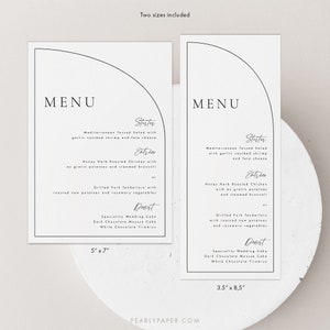 Half Arched Menu Template Download Modern Wedding Drinks Menu Simple ...