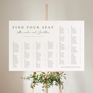 DIY Alphabetical Seating Chart Template, Printable Seating Plan ...