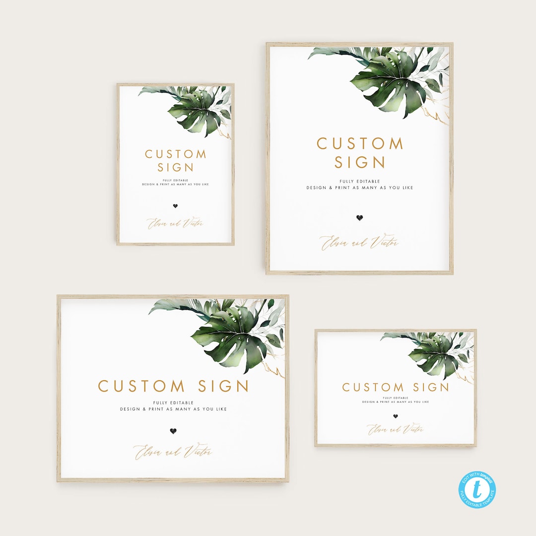 Printable Custom Sign Template Minimalist Wedding Sign Printable ...