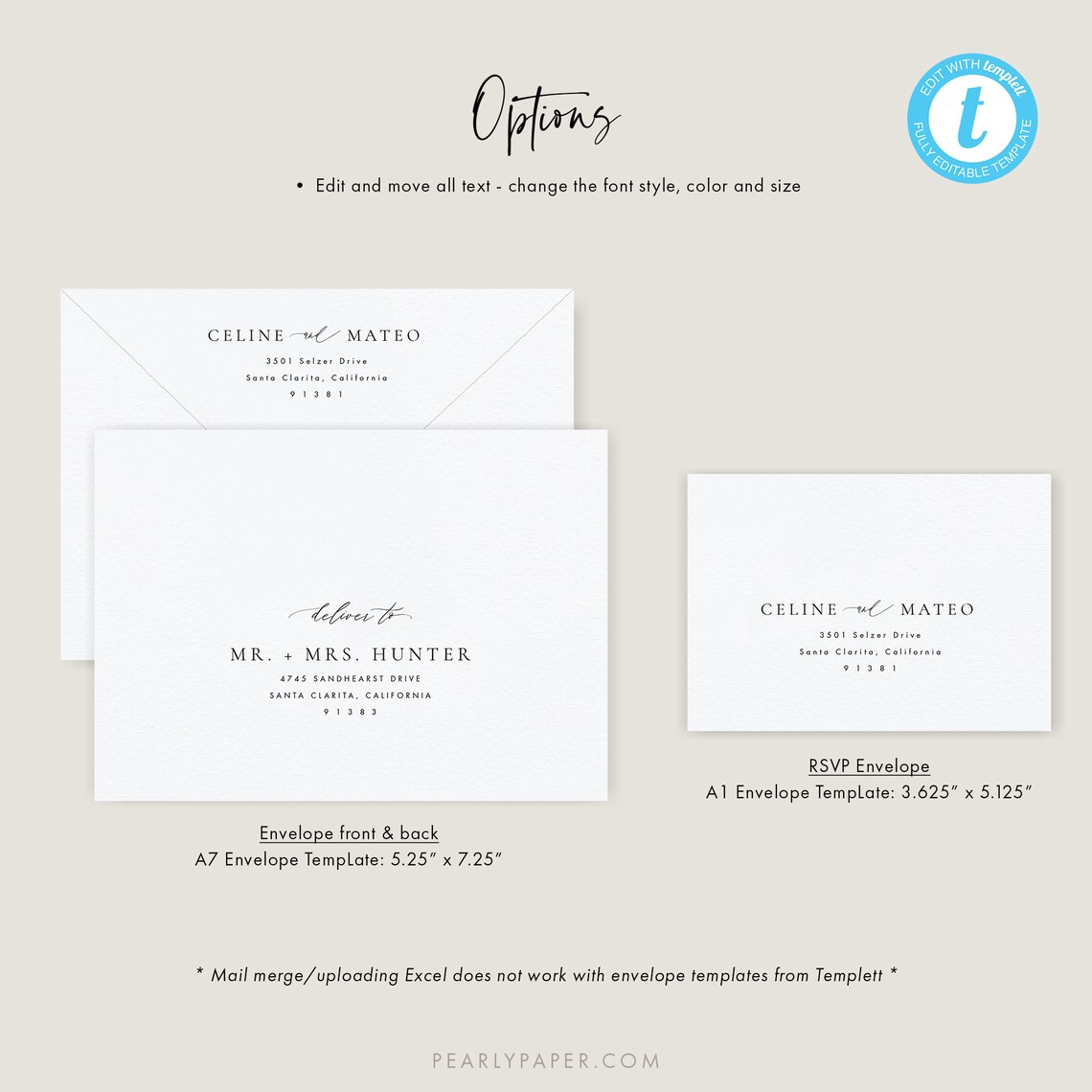 Printable Envelope Template Printable Wedding Envelope - Etsy Canada