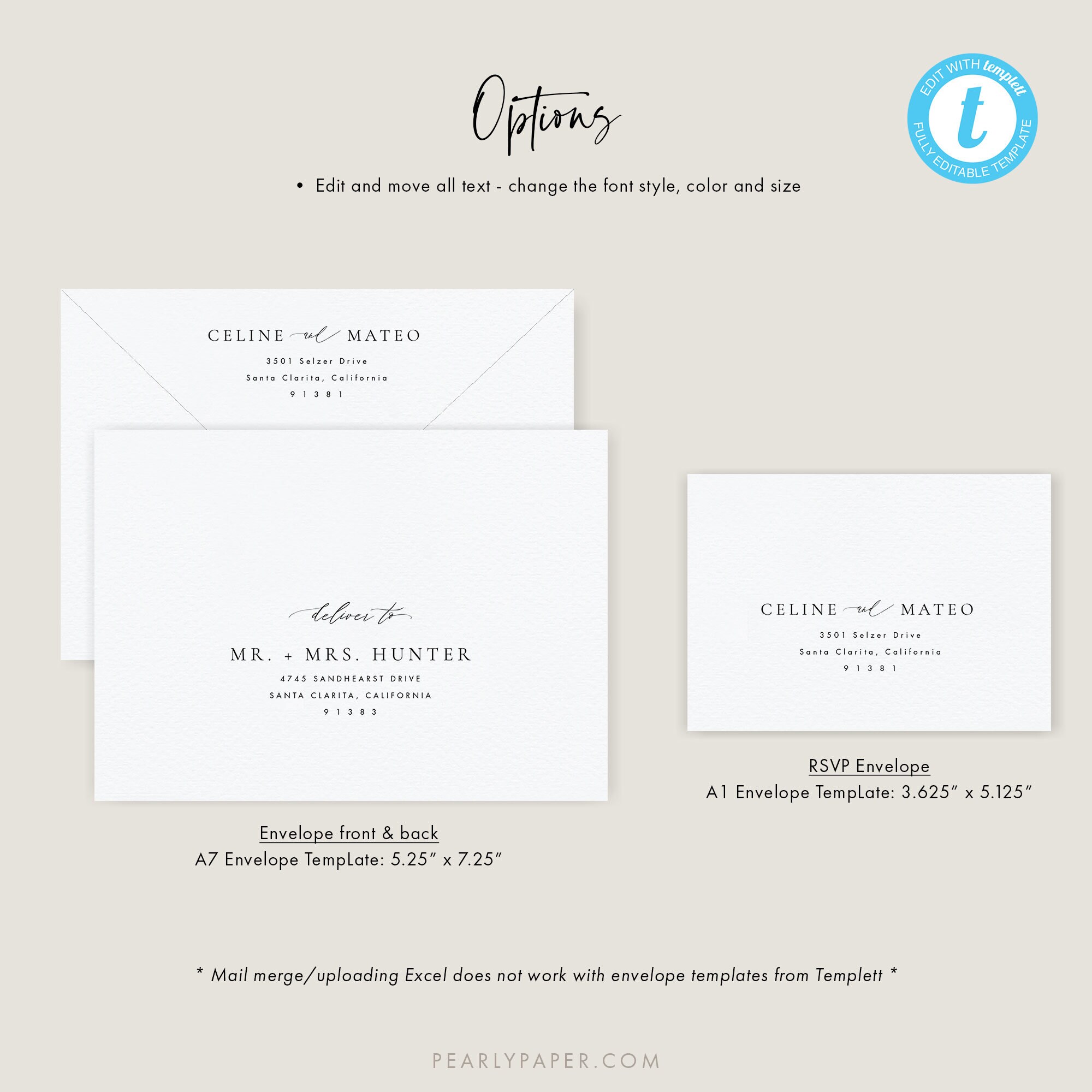 Printable Envelope Template Printable Wedding Envelope - Etsy Canada