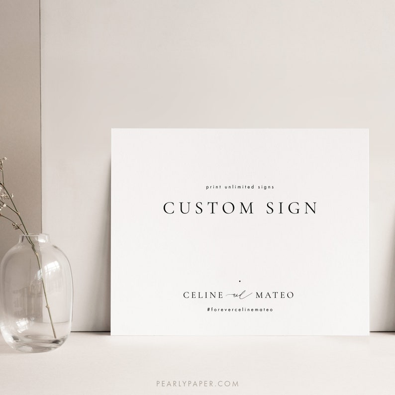 Printable Custom Sign Template Elegant Wedding Sign Printable - Etsy