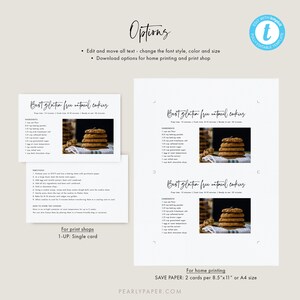 Printable Recipe Card Personalized Recipe Template Download Modern ...