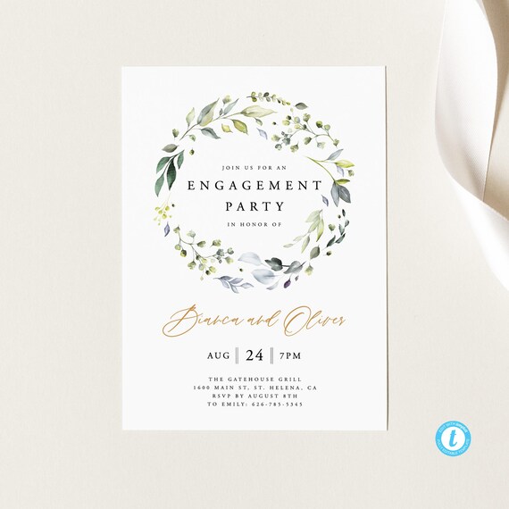 Rustic Engagement Invitation Templates