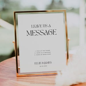 Phone Message Guest Book Sign, Audio Guestbook Sign Template, Modern ...
