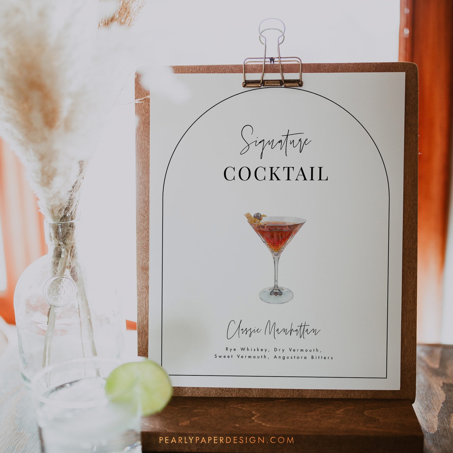Arch Signature Cocktail Menu Template Signature Cocktails Sign Download ...