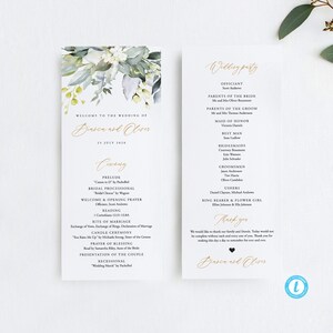 Rustic Wedding Ceremony Program Template Program Template Rustic Wedding Order of Service ...