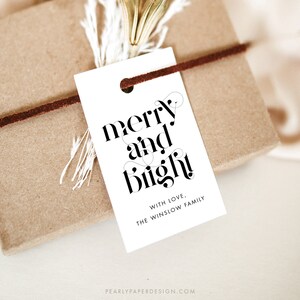 Merry and Bright Gift Tag Download, Christmas Gift Tags Template ...