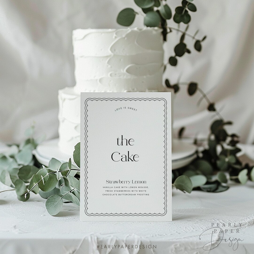 Wedding Cake Sign, Printable Cake Sign Template, Modern Wedding Cake ...