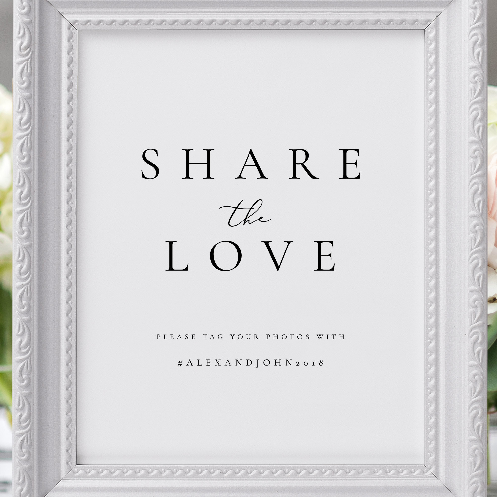 Share the Love Wedding Sign Template Wedding Hashtag Sign Modern ...