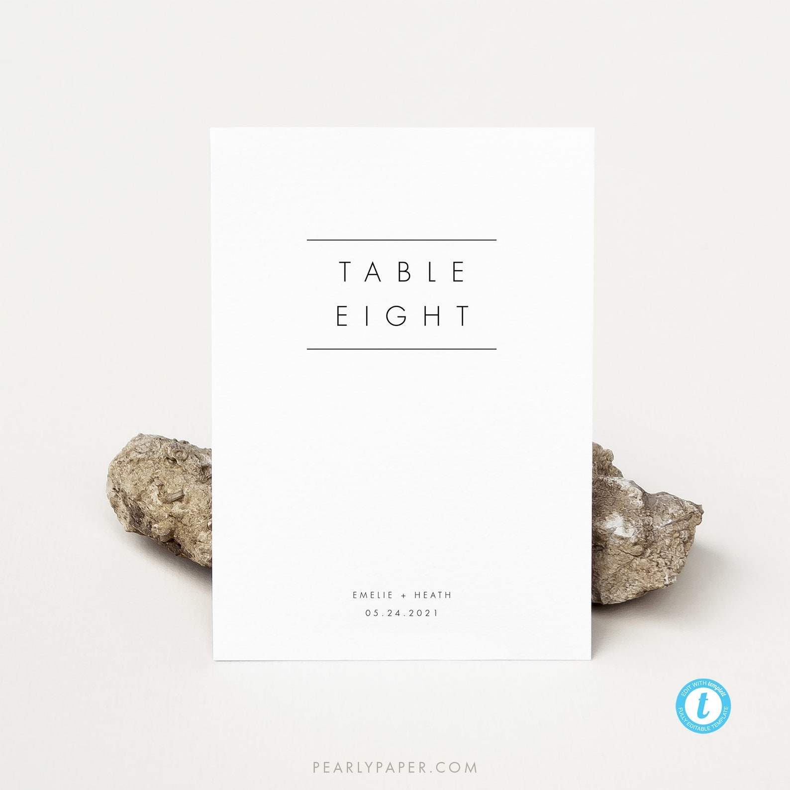 MODERN Table numbers template download Templett Wedding table | Etsy