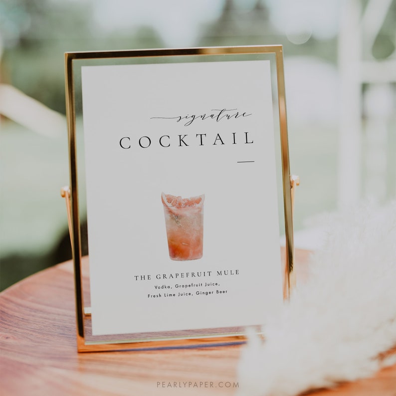 Signature Cocktail Menu Template Signature Cocktails Sign - Etsy