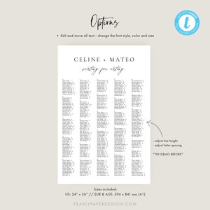 Alphabetical Seating Chart Template Download Elegant Minimalist Seating ...