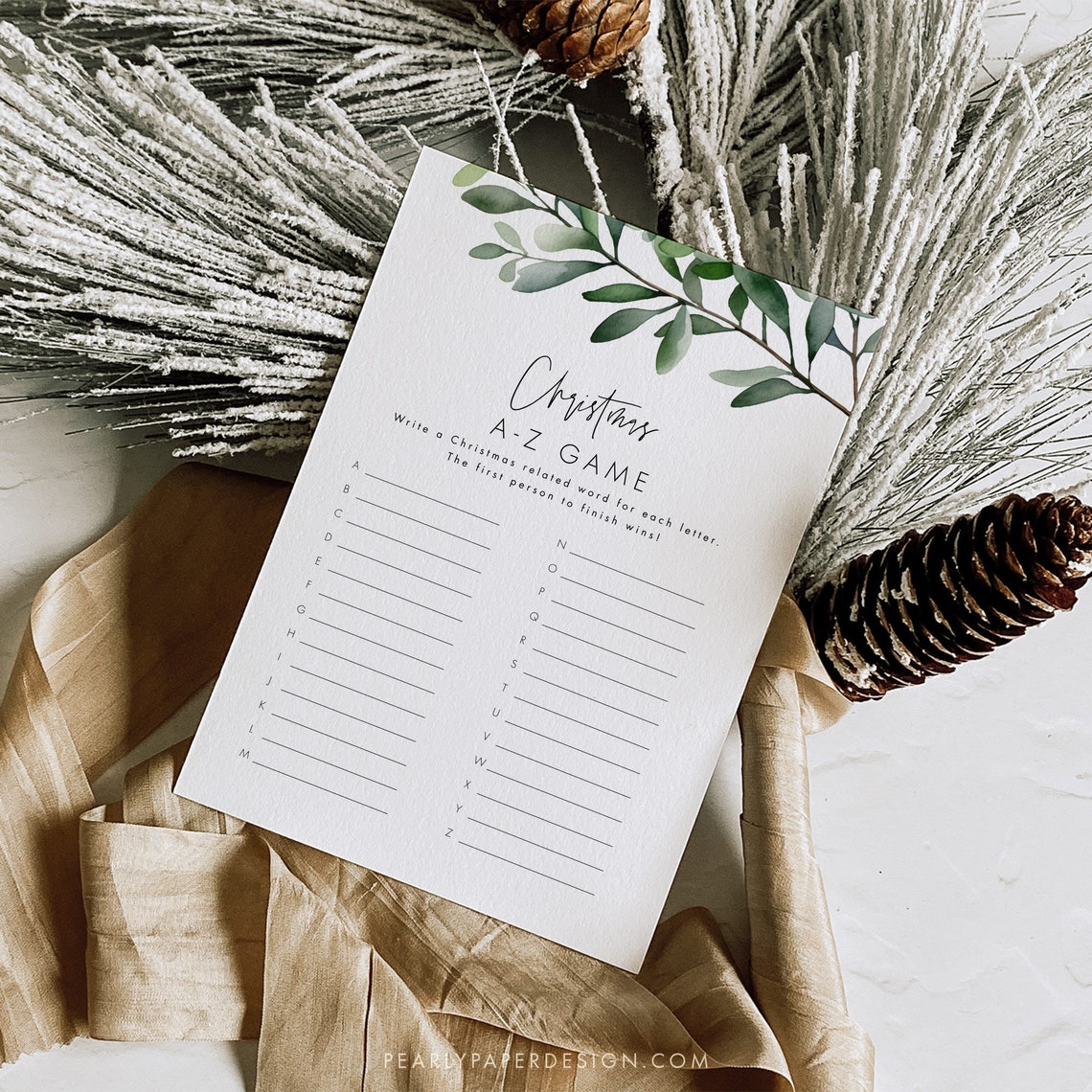 Printable Christmas Game Download, A-Z Game Template, Christmas Word ...