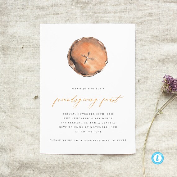 Friendsgiving Feast Invitation Template Download Editable | Etsy